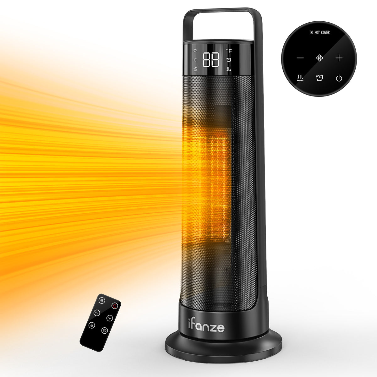 21" Space Heaters for Indoor Use, 1500W Fast Heating 50° Oscillating P ...