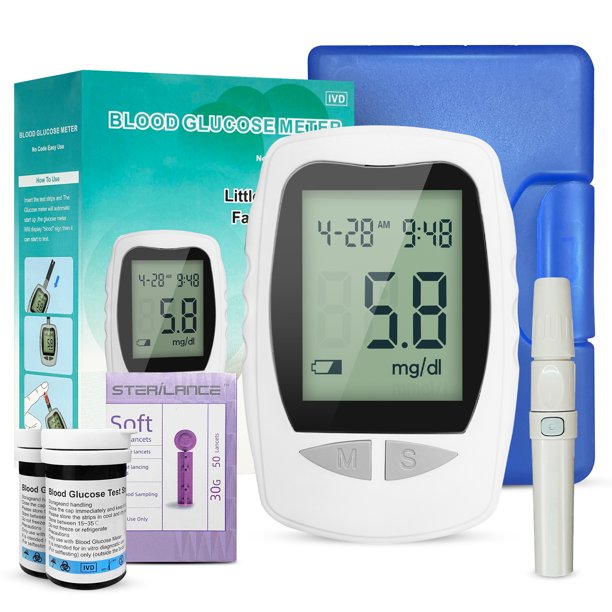 Blood Glucose Monitor Kit, Diabetes Testing Kit with 100 Test Strips a ...